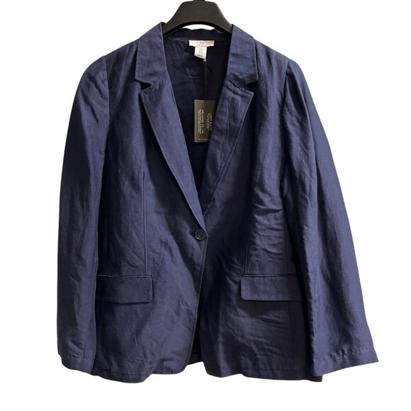 H by Halston | Jackets & Coats | H By Halston Blazer Womens Xl Navy ...
